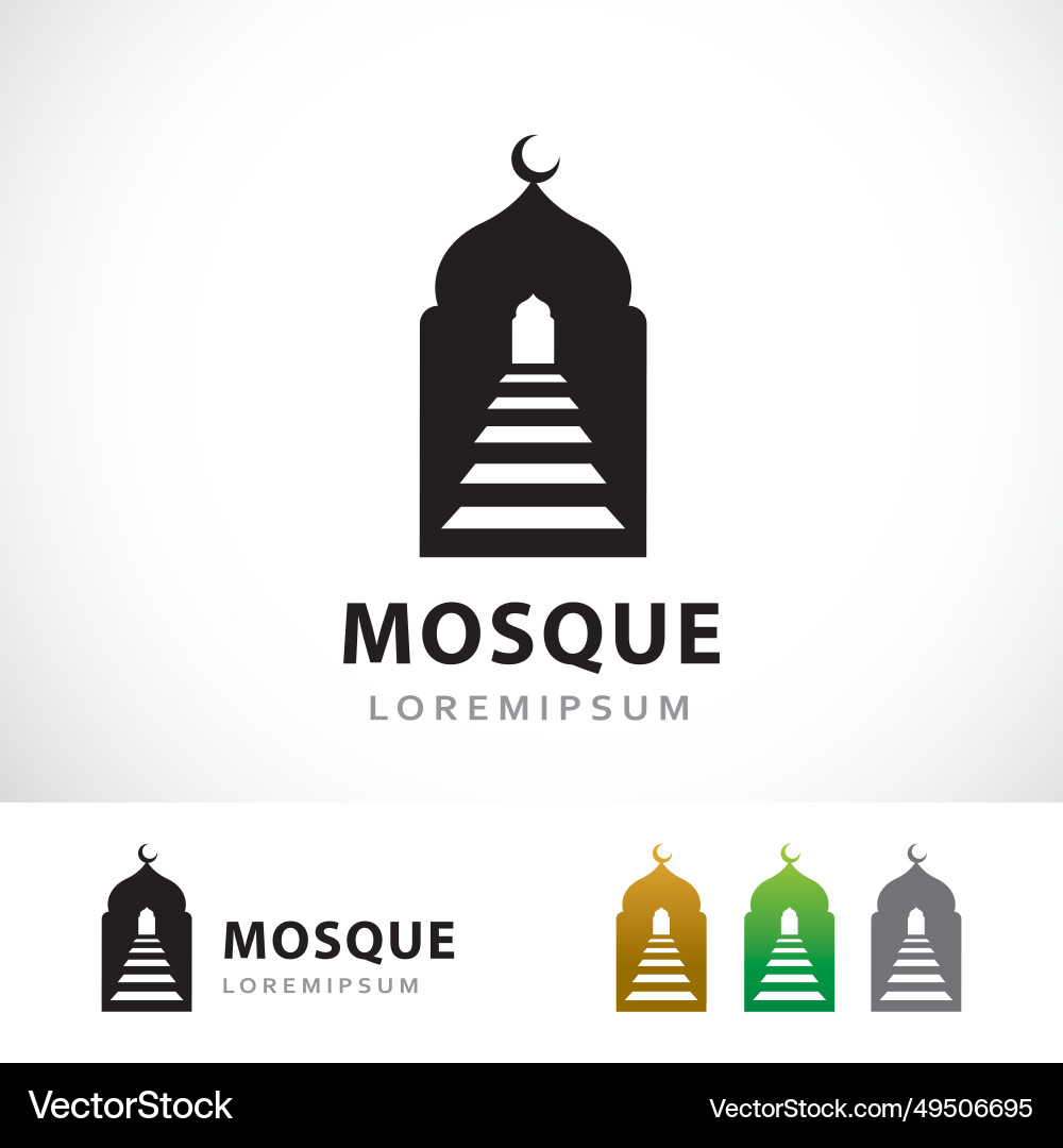 Simple mosque logo design template Royalty Free Vector Image