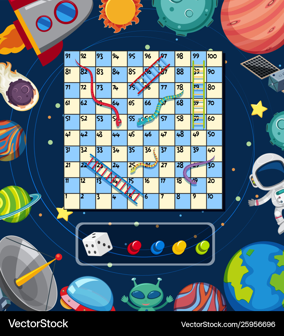 A space boardgame template Royalty Free Vector Image