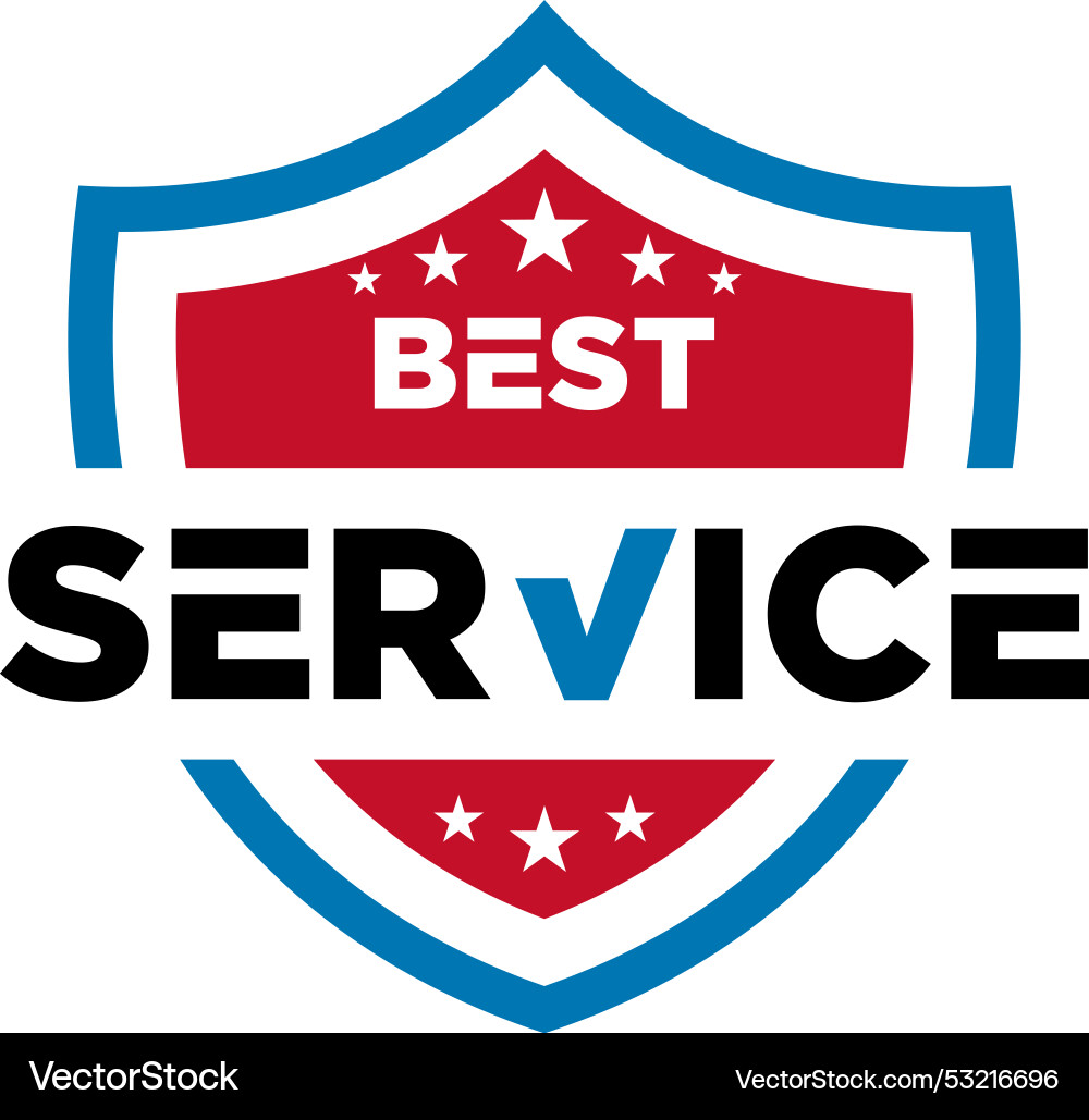 Creative best service icon shield Royalty Free Vector Image