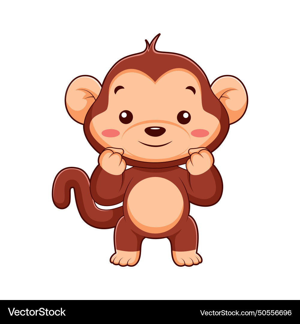 Cute monkey character design Royalty Free Vector Image