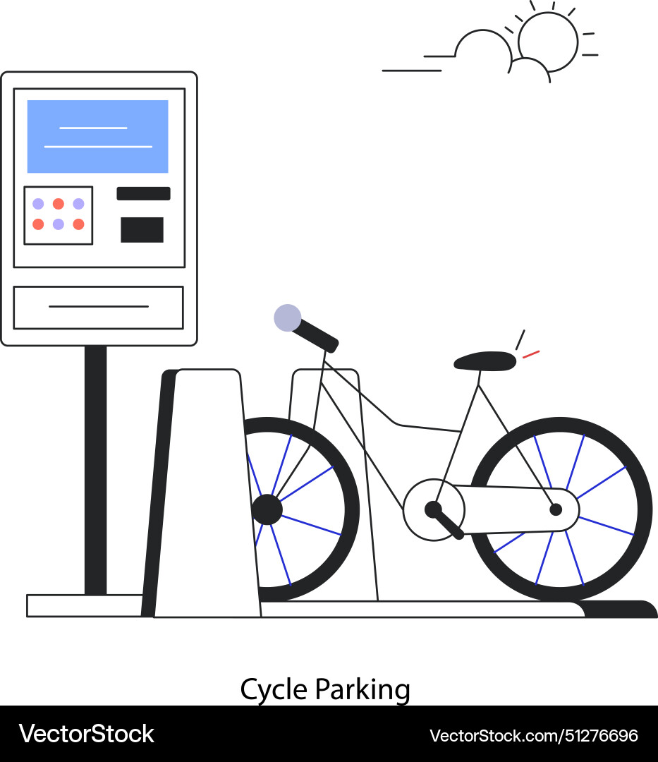 Cycle parking Royalty Free Vector Image - VectorStock