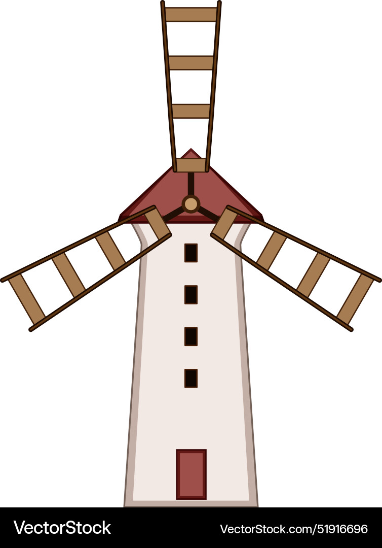 Flour mill farm cartoon Royalty Free Vector Image