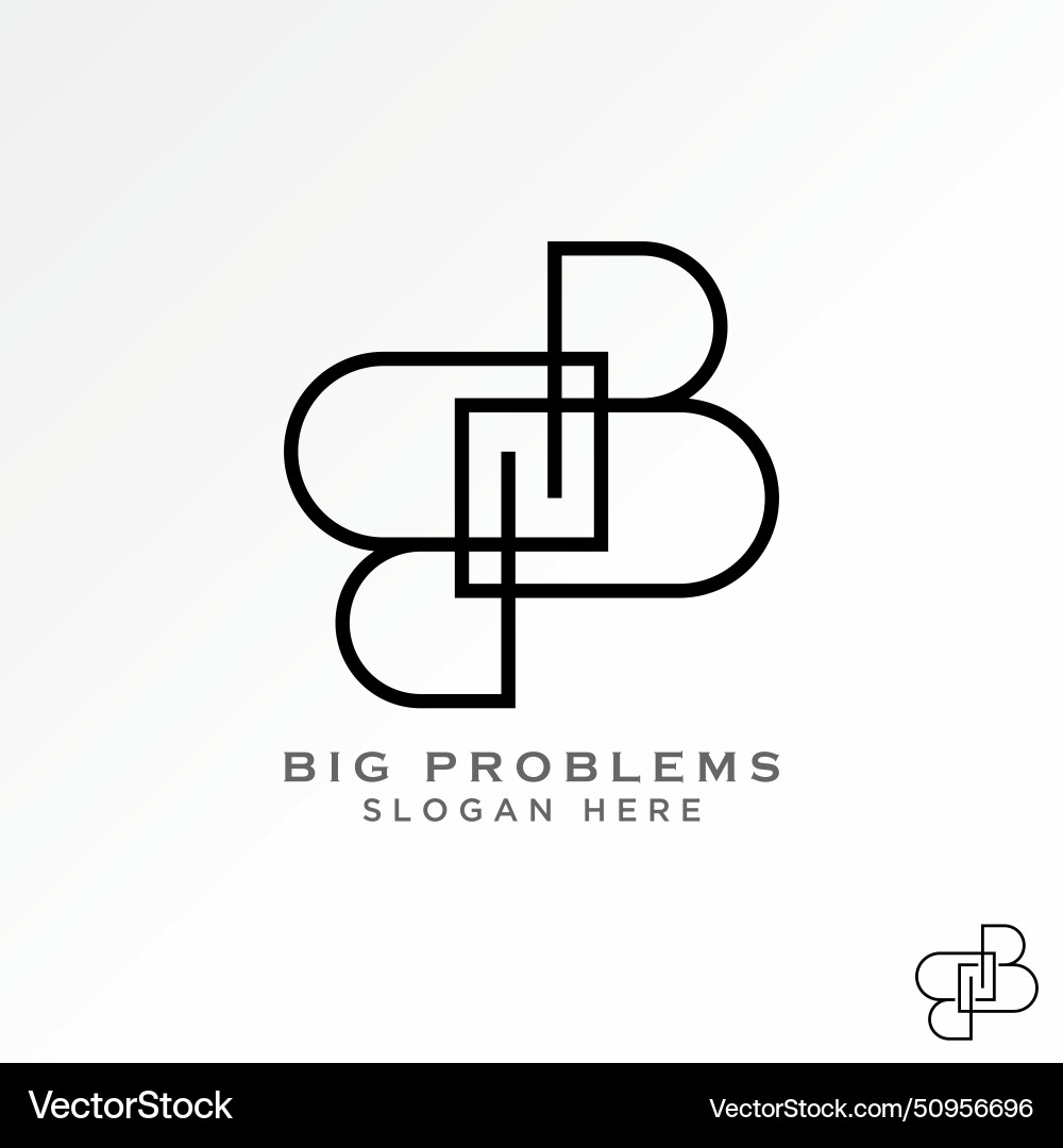 Letter b or bb font line art motif pattern flip Vector Image