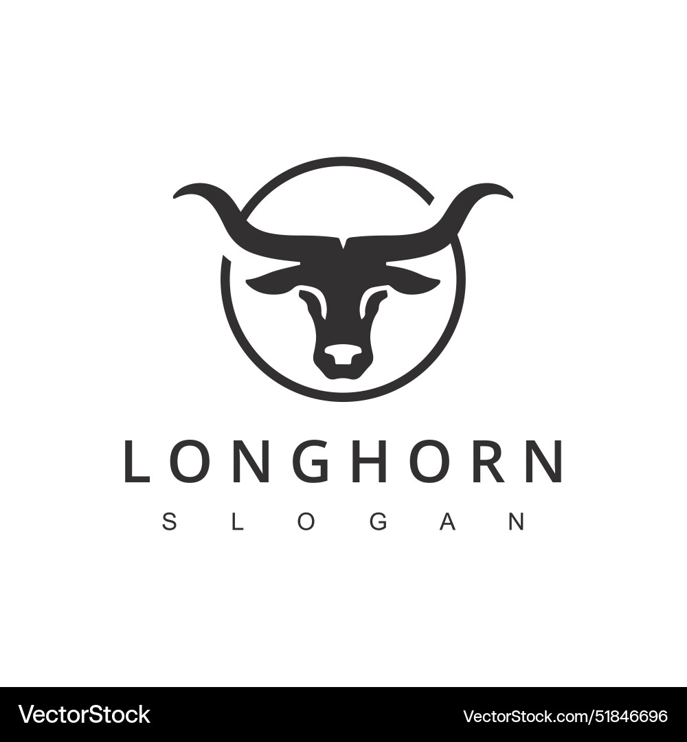 Longhorn logo premium design for cattle Royalty Free Vector