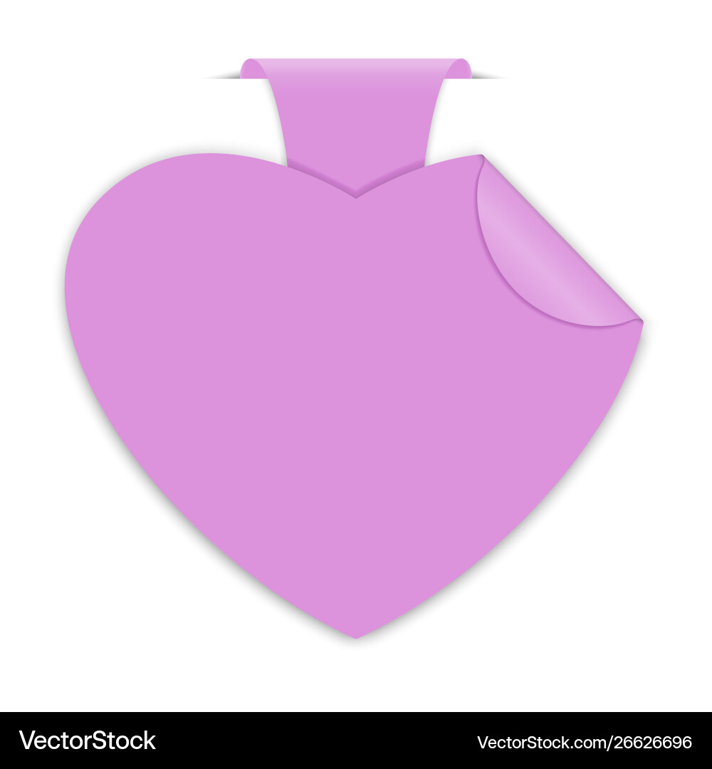 Paper label with heart shape Royalty Free Vector Image
