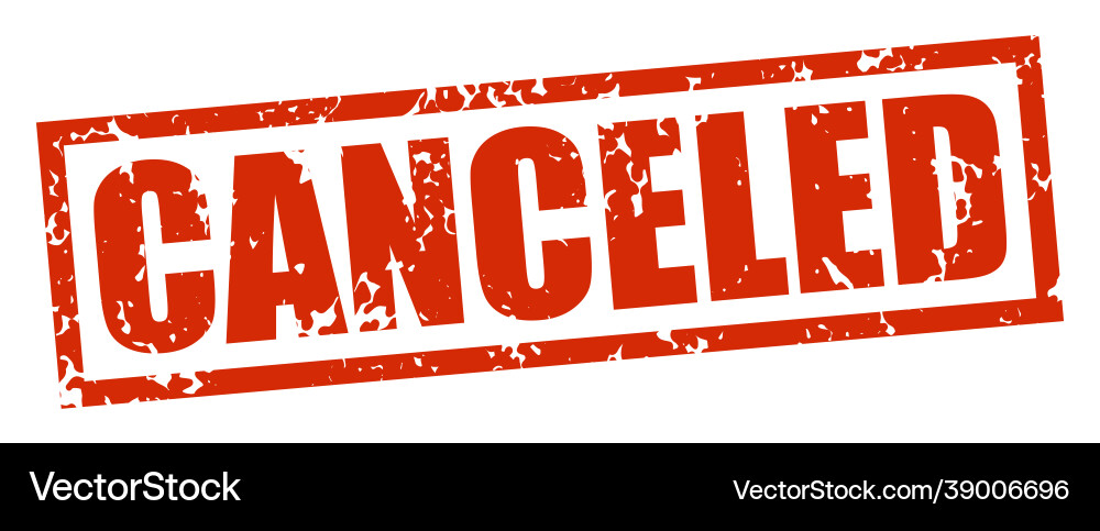 Red rubber stamp canceled Royalty Free Vector Image