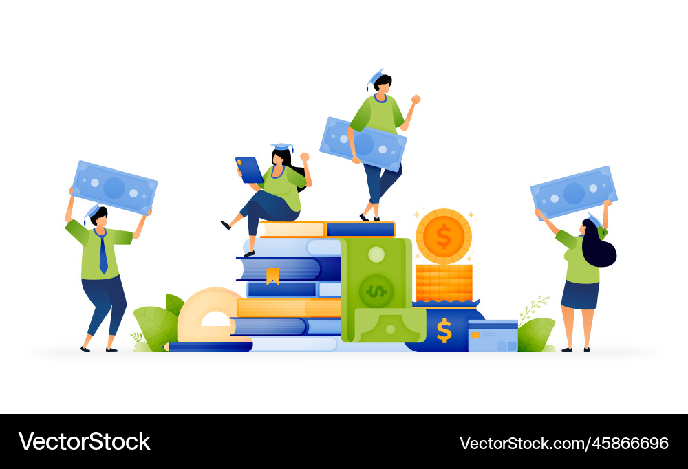 Scholarships and education with financial support Vector Image