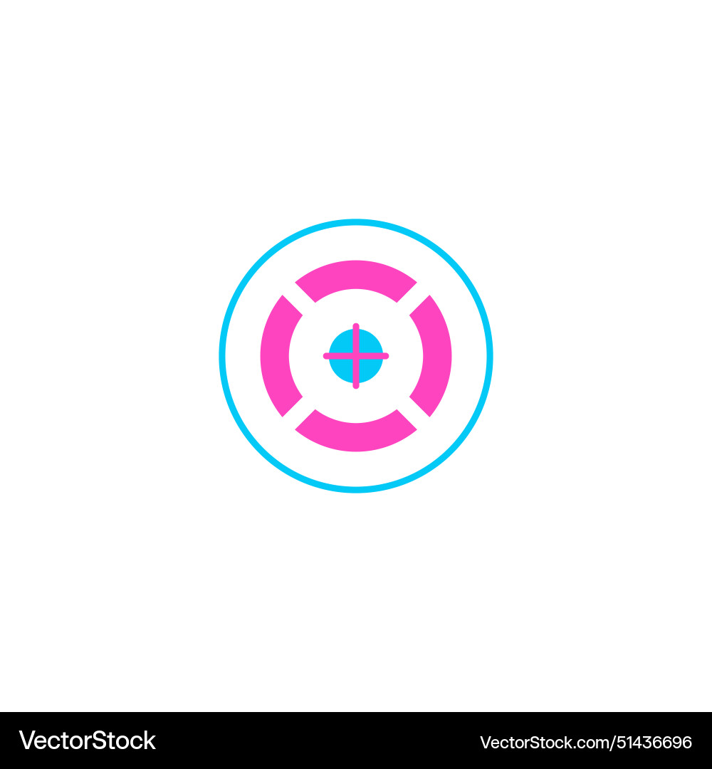 Shooting target laser tag goal icon Royalty Free Vector