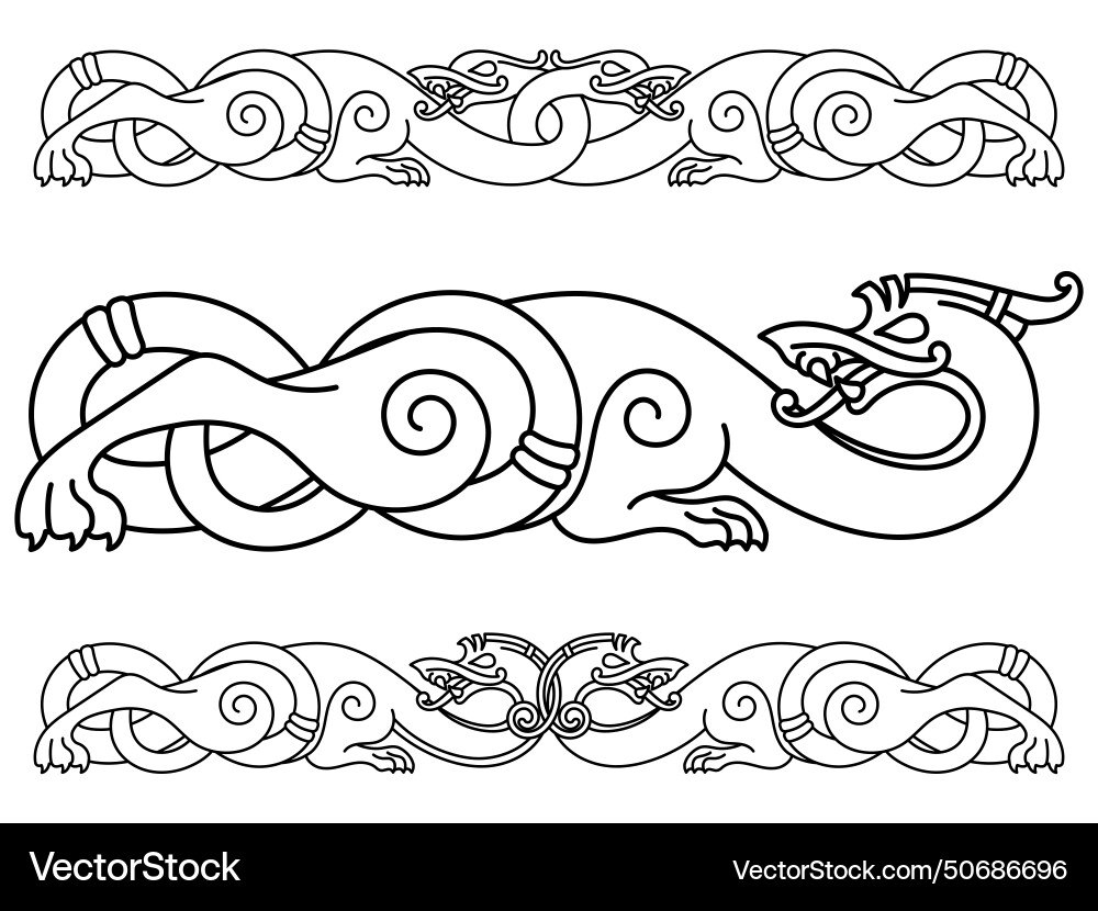 Viking scandinavian design ancient decorative Vector Image