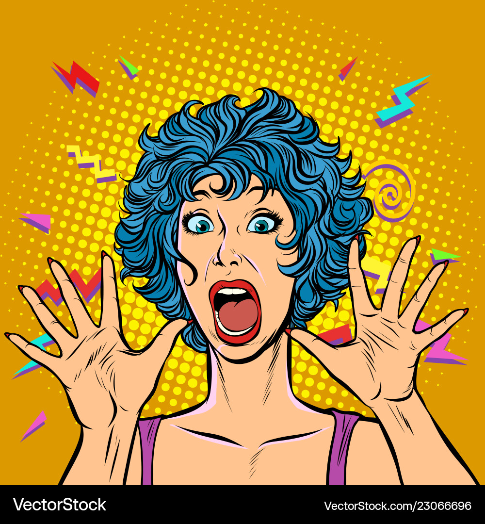 Woman in Fearful Expression Royalty Free Vector Image