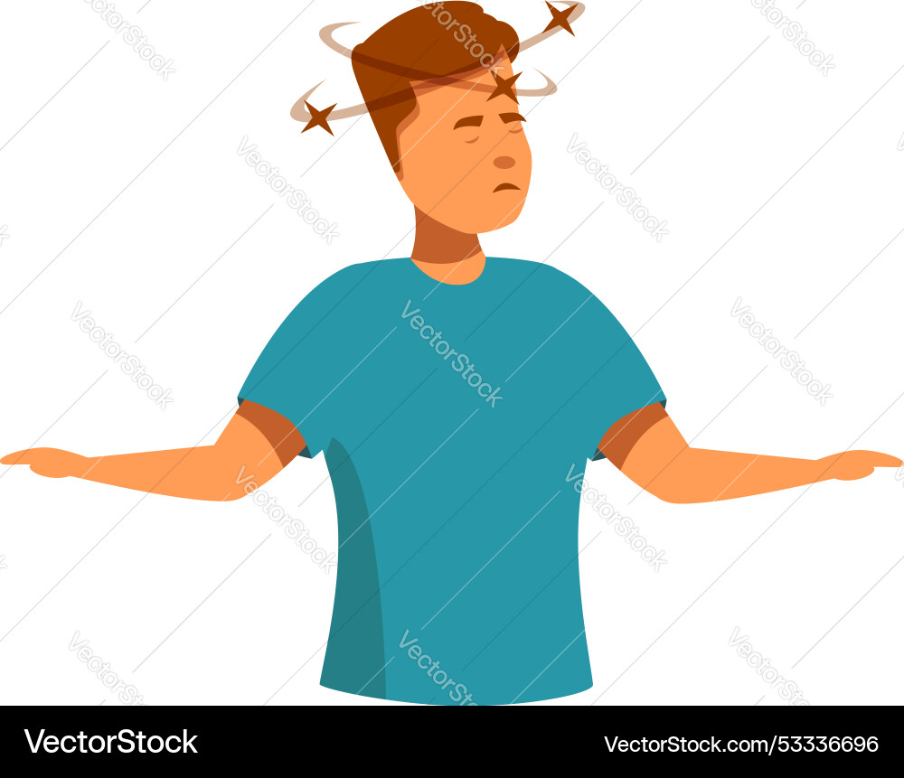 Young man feeling dizzy losing balance vertigo Vector Image