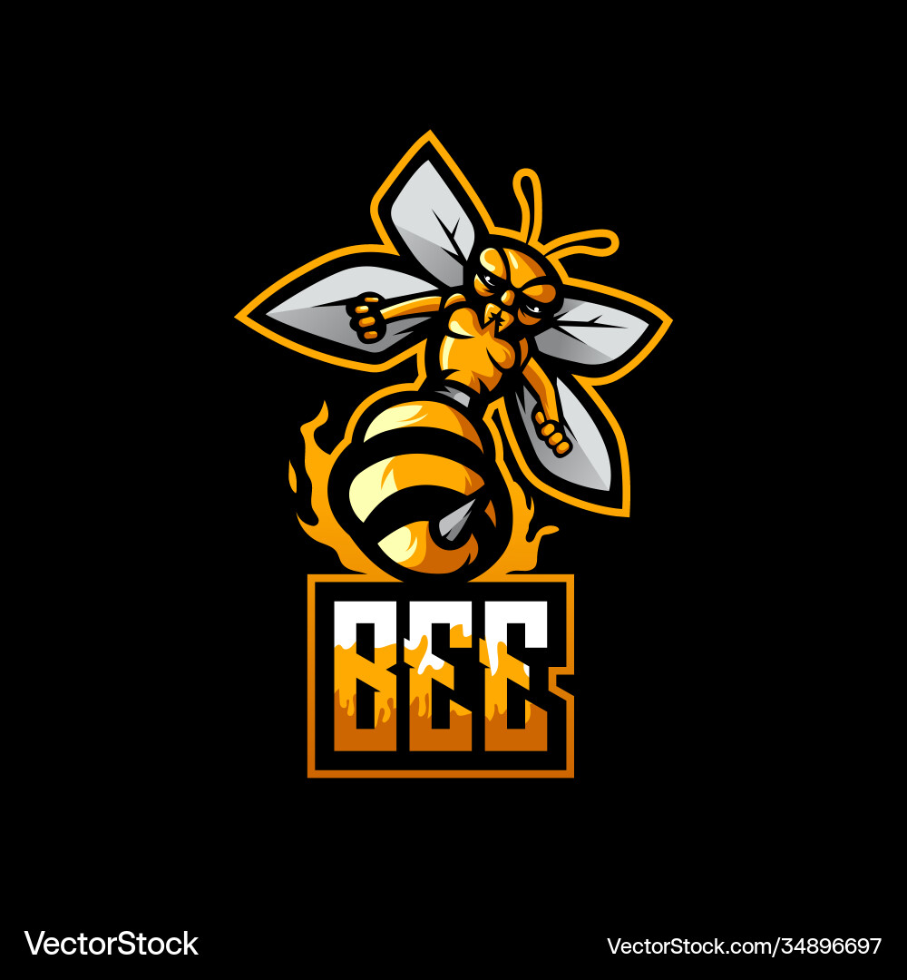 Bee Esports Mascot Logo Royalty Free Vector Image