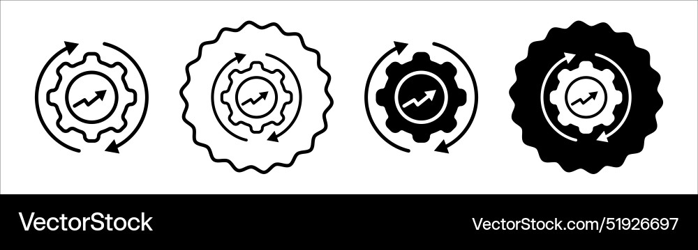 Boosting productivity icon symbol set collection Vector Image