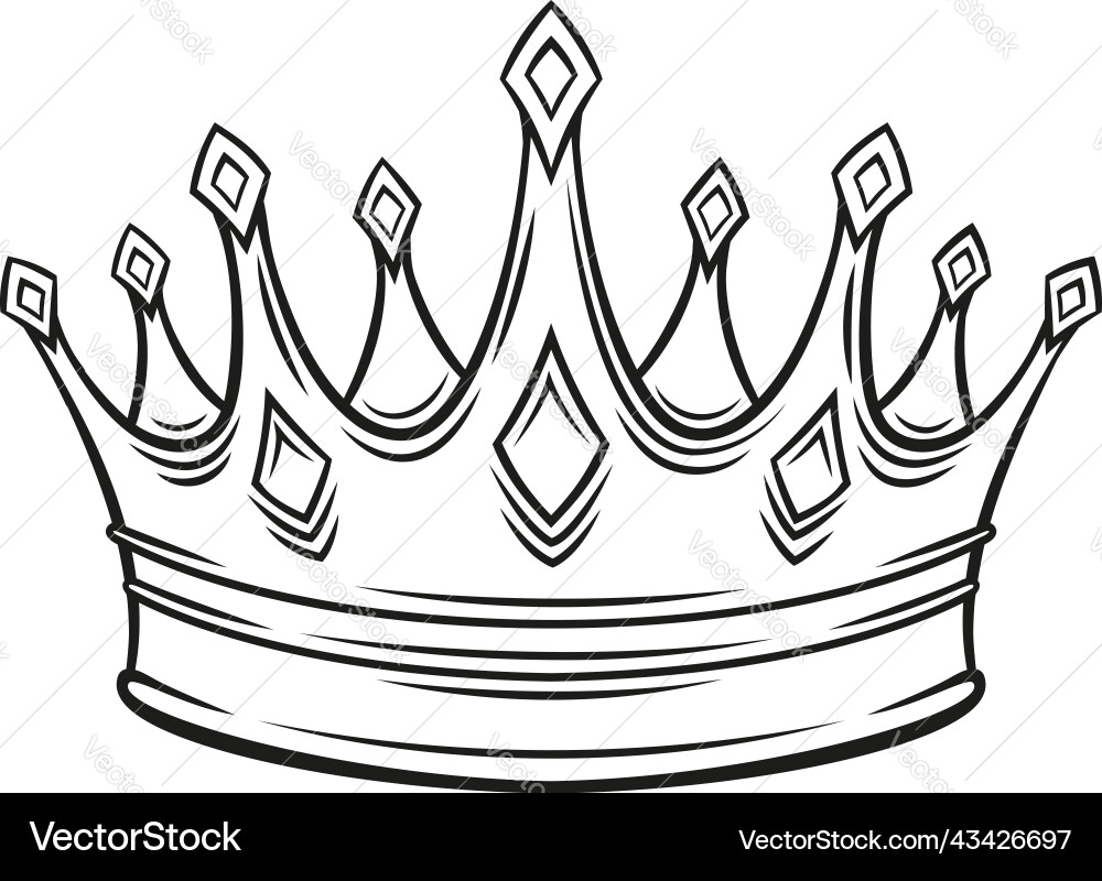 Crowns outline icon Royalty Free Vector Image - VectorStock