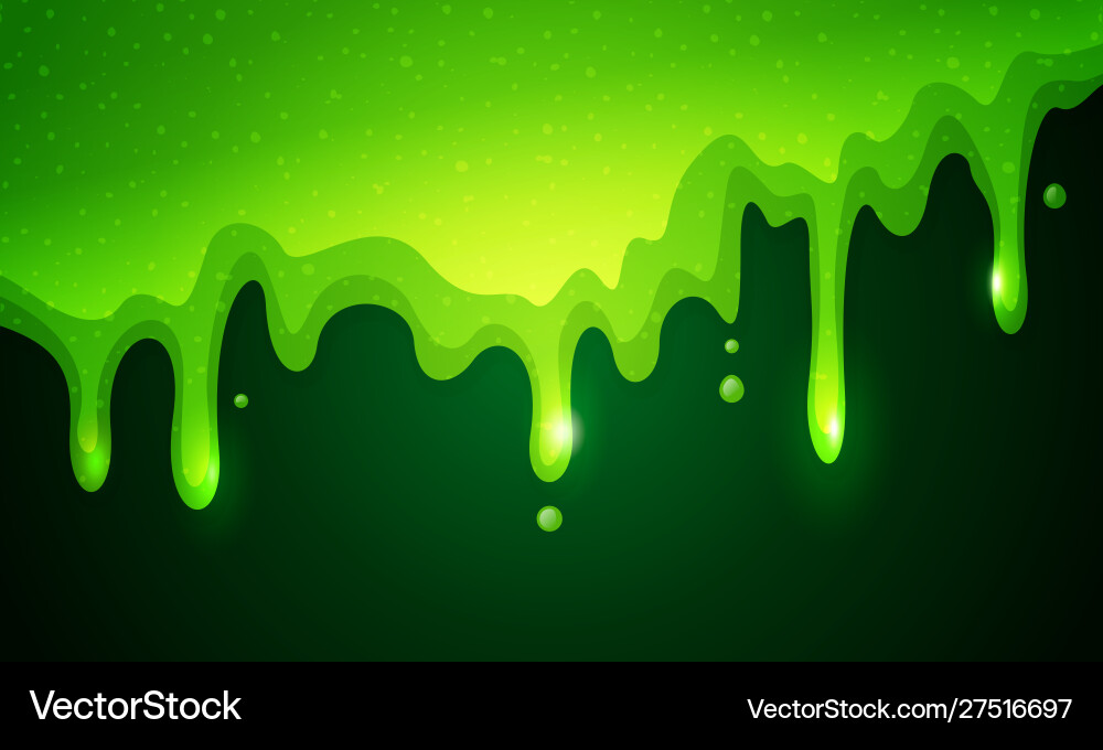 Flowing green sticky liquid dribble slime Vector Image