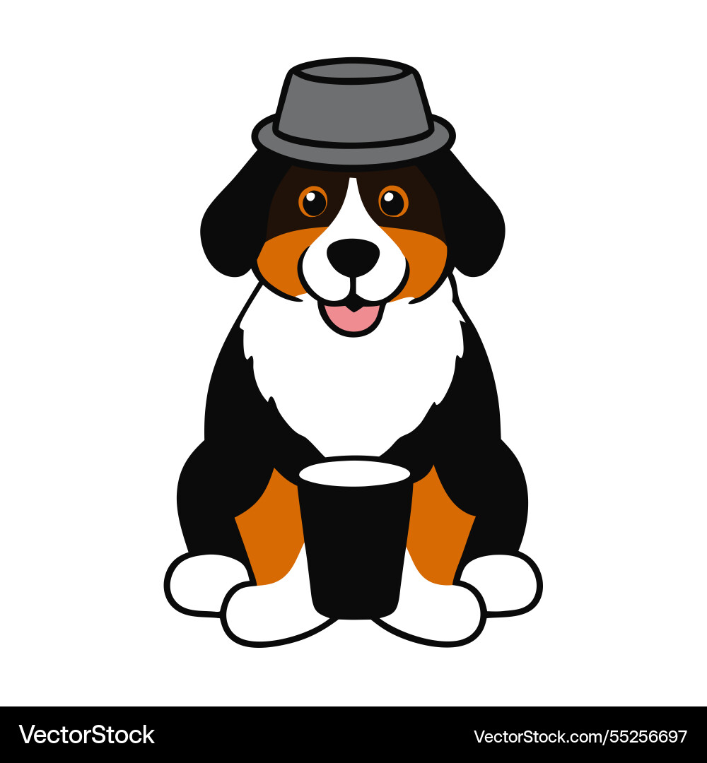 Funny bernese mountain dog art Royalty Free Vector Image