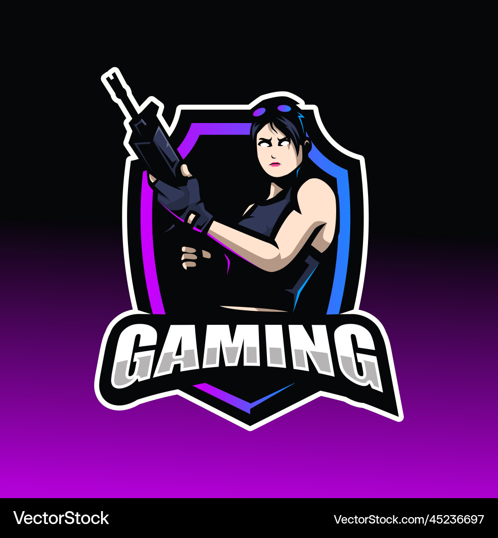 Gaming character mascot logo Royalty Free Vector Image