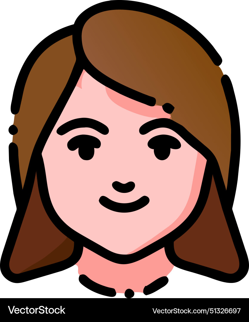 Girl face brown icon Royalty Free Vector Image