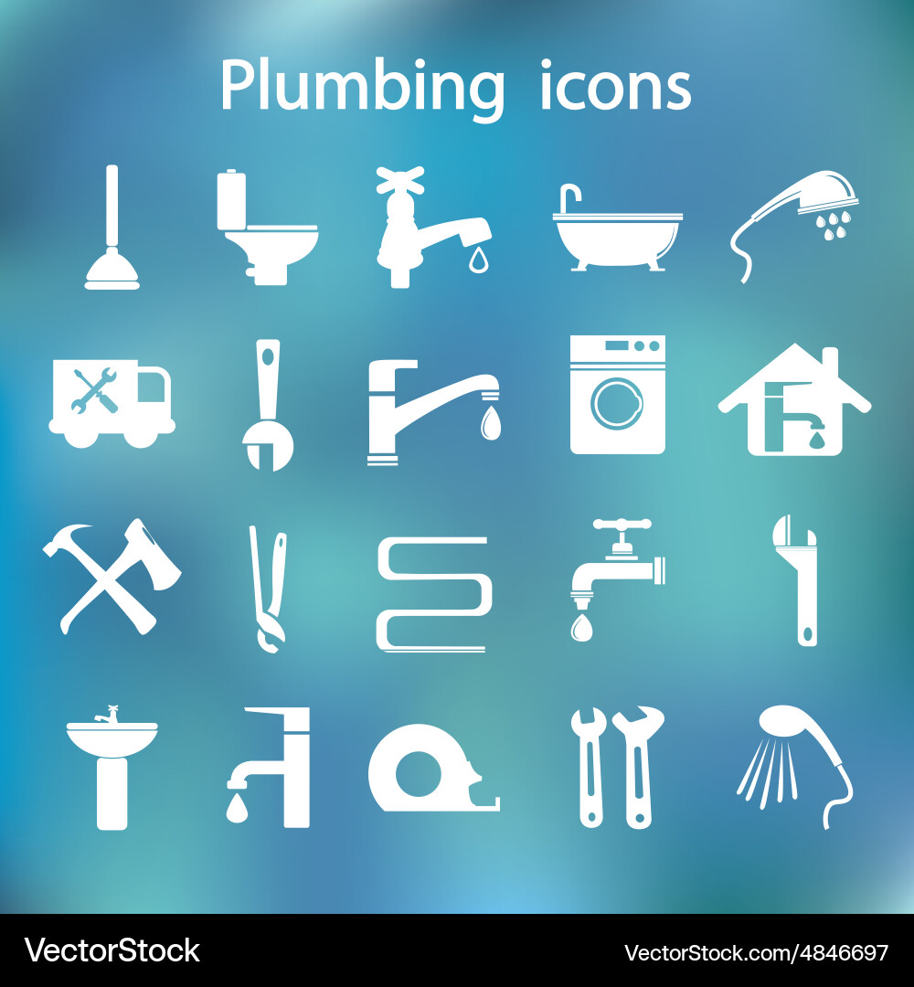 Icons set plumbing Royalty Free Vector Image - VectorStock