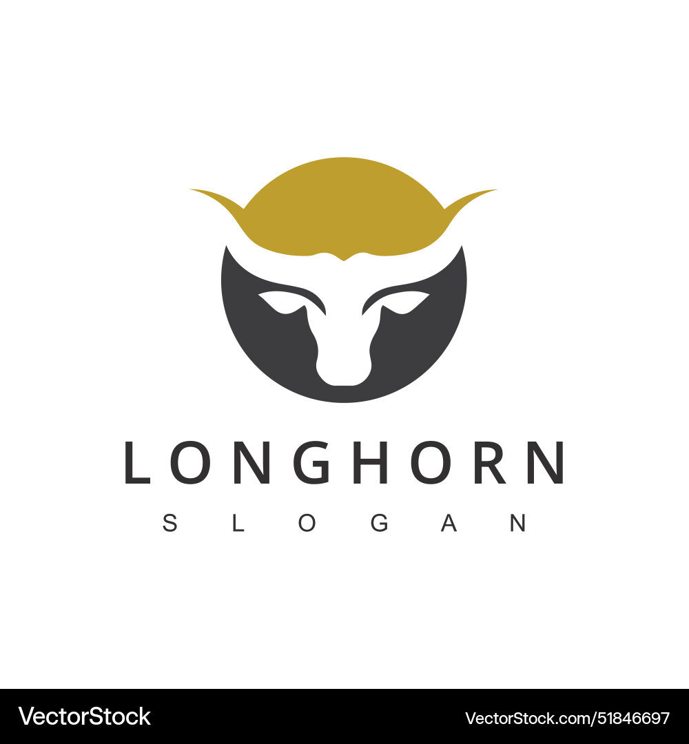 Longhorn logo premium design for cattle Royalty Free Vector