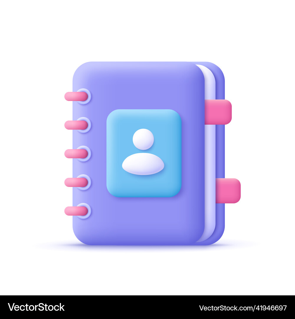 Phone book contacts or notebook contact Royalty Free Vector
