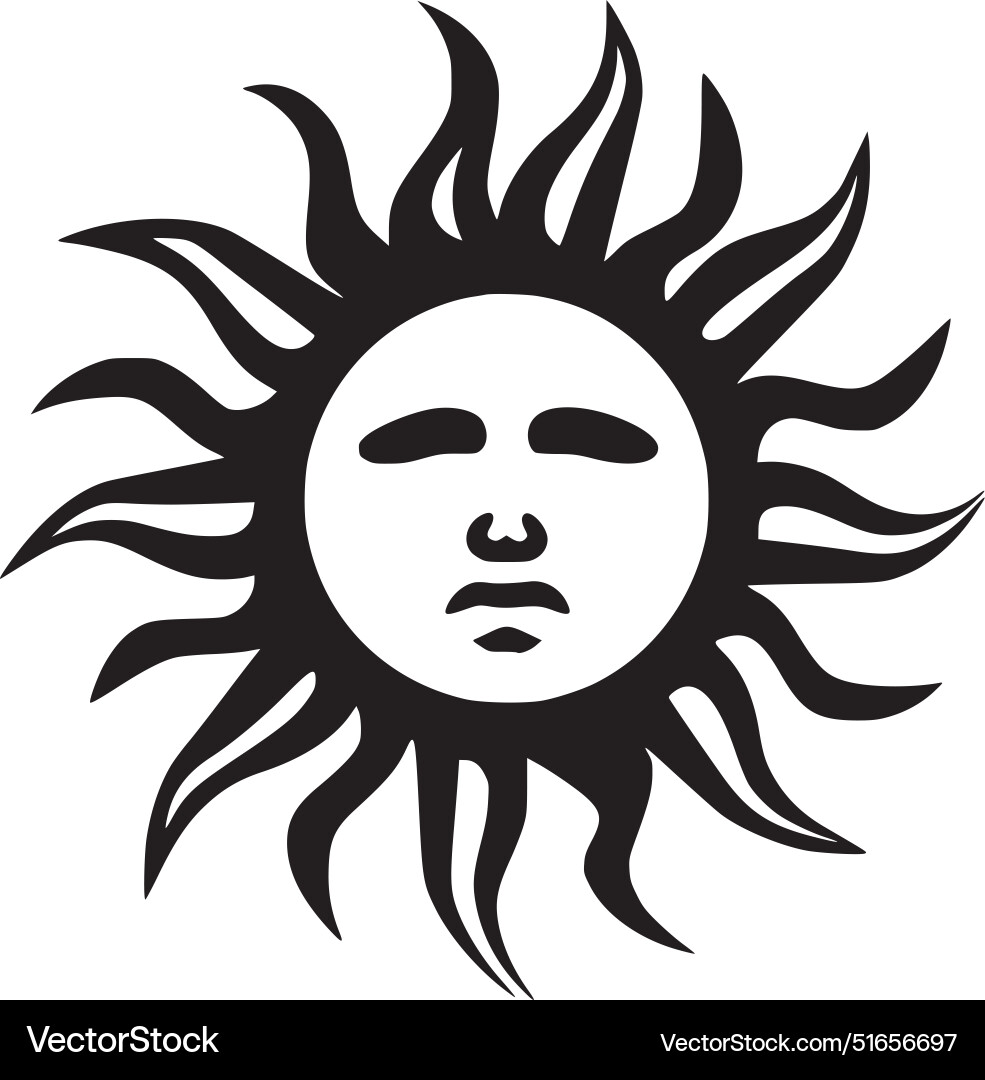 Sun - black and white isolated icon Royalty Free Vector