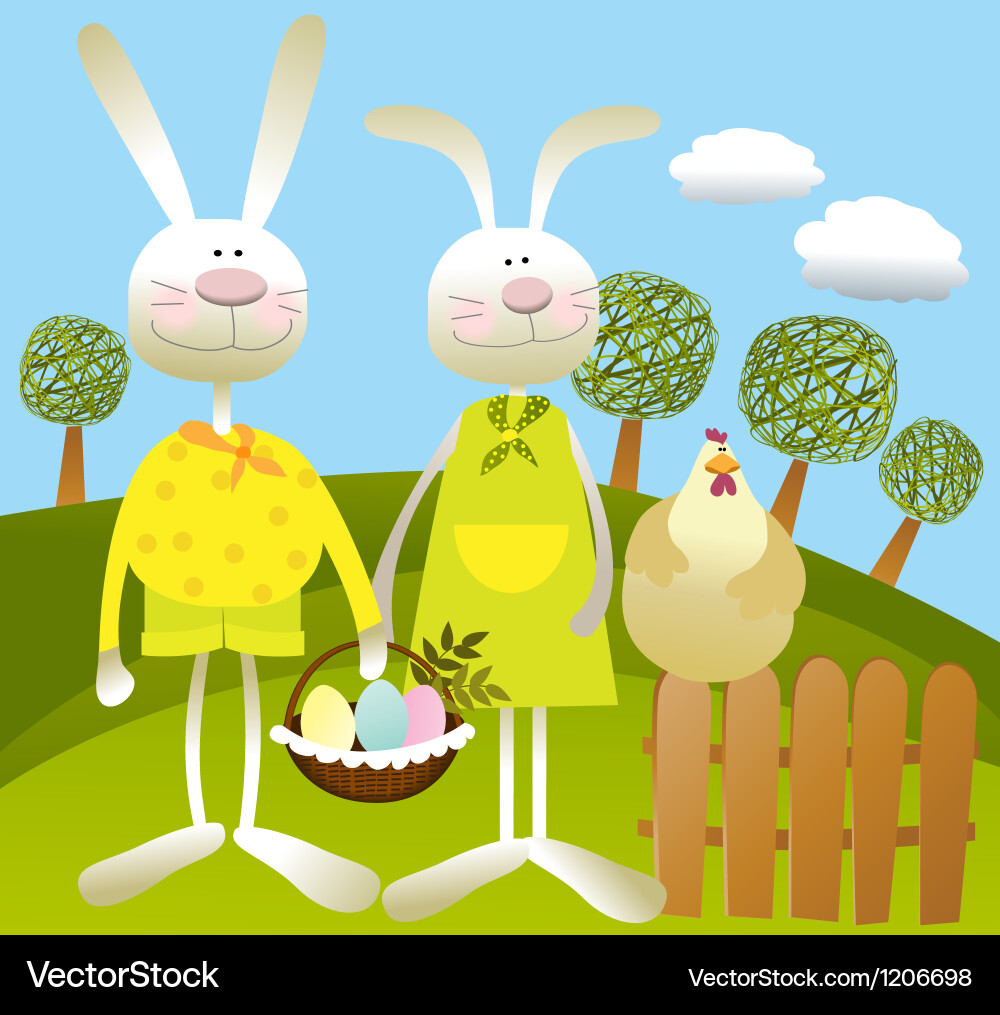 Cartoon easter background Royalty Free Vector Image