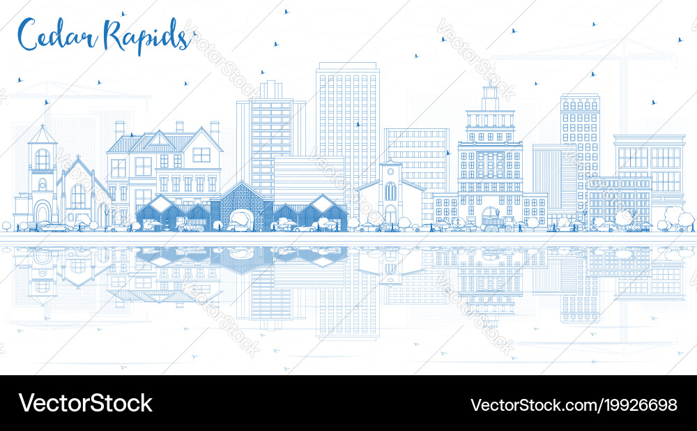 Cedar Rapids Iowa Skyline Royalty Free Vector Image