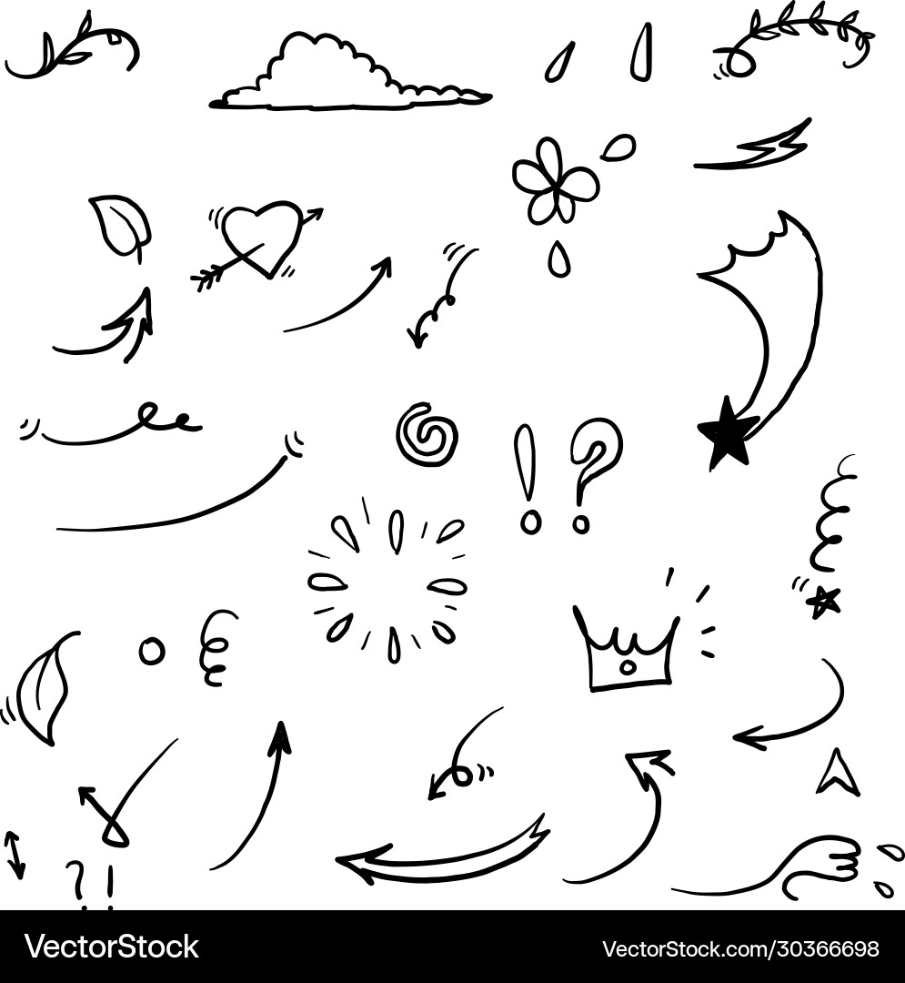 Collection elements black on white background Vector Image