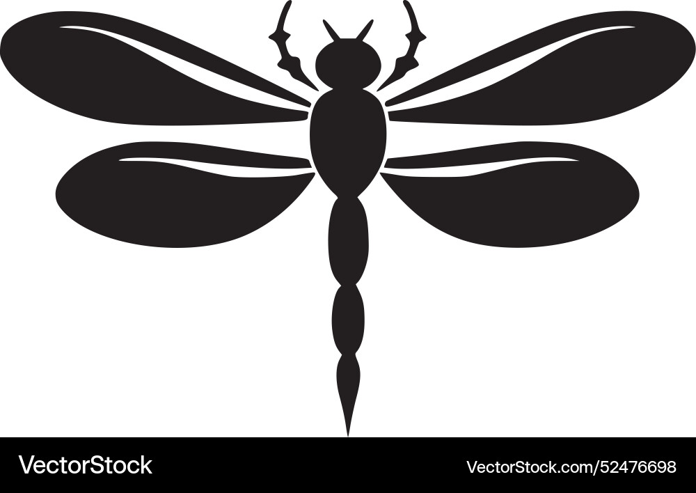 Dragonfly - black and white isolated icon Vector Image