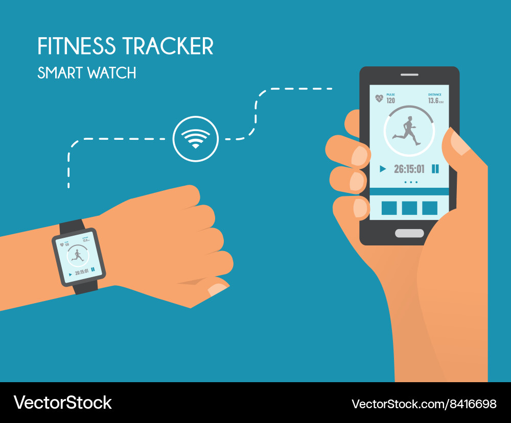Fitness Smartwatch Health Tracker Royalty Free Vector Image