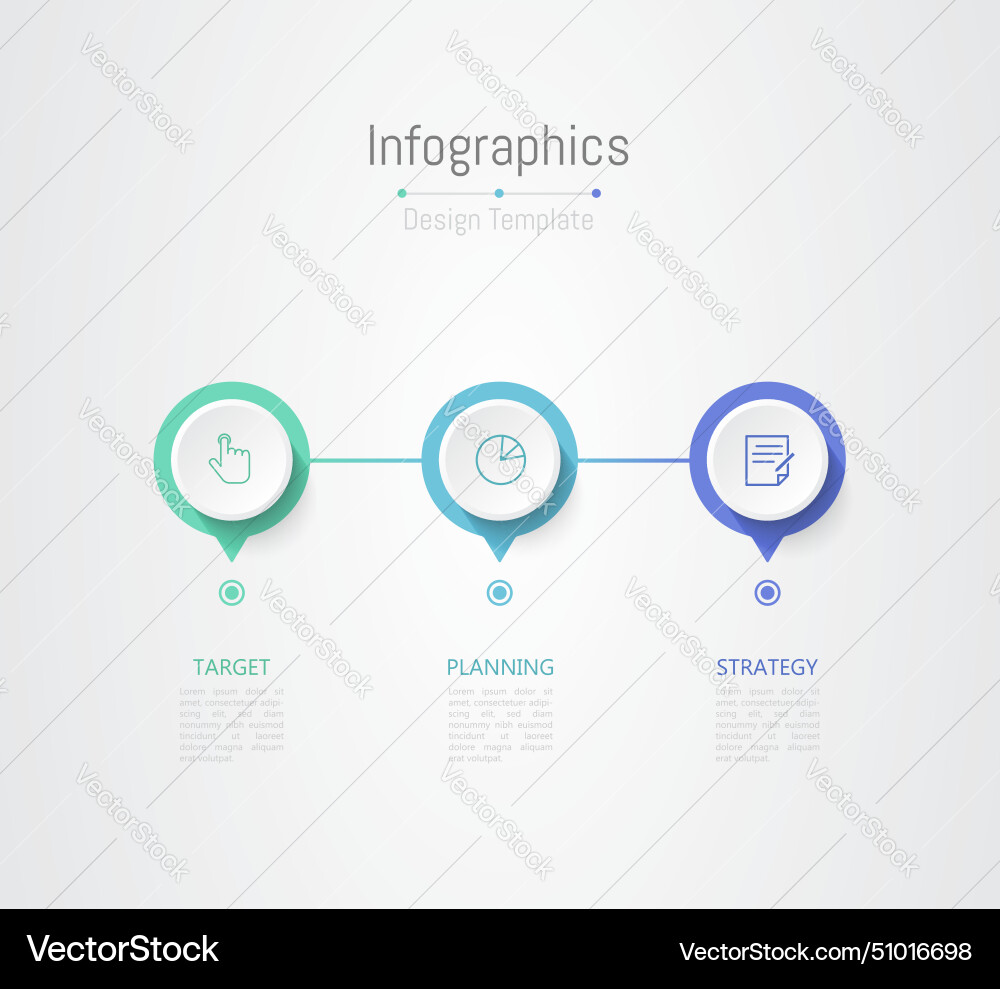 Infographic 3 options design elements Royalty Free Vector