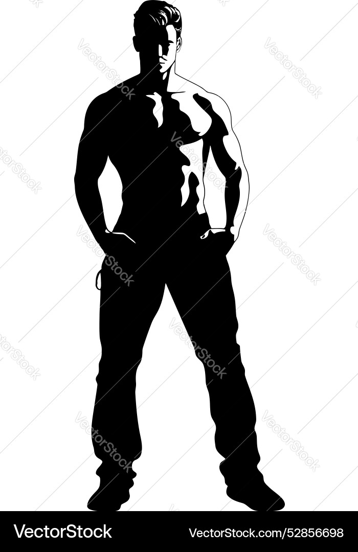 Jeaned fury muscular emblem design flexform jeans Vector Image