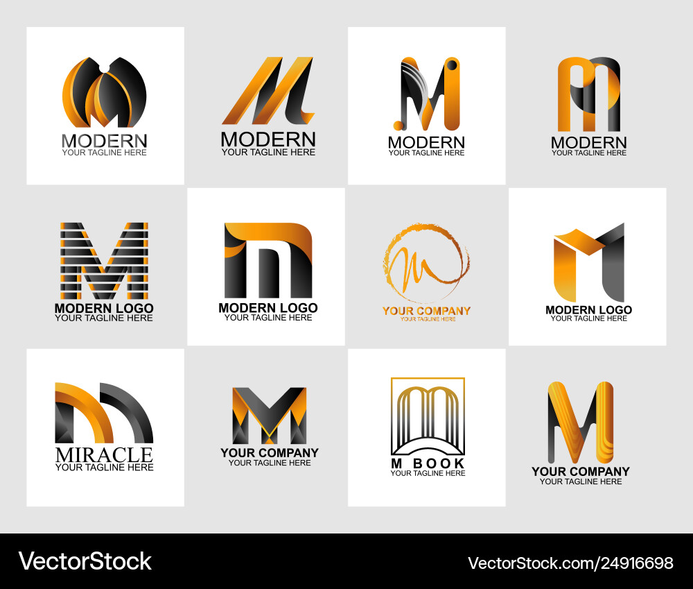Modern M Logo Collection - Corporate Identity Vector Image