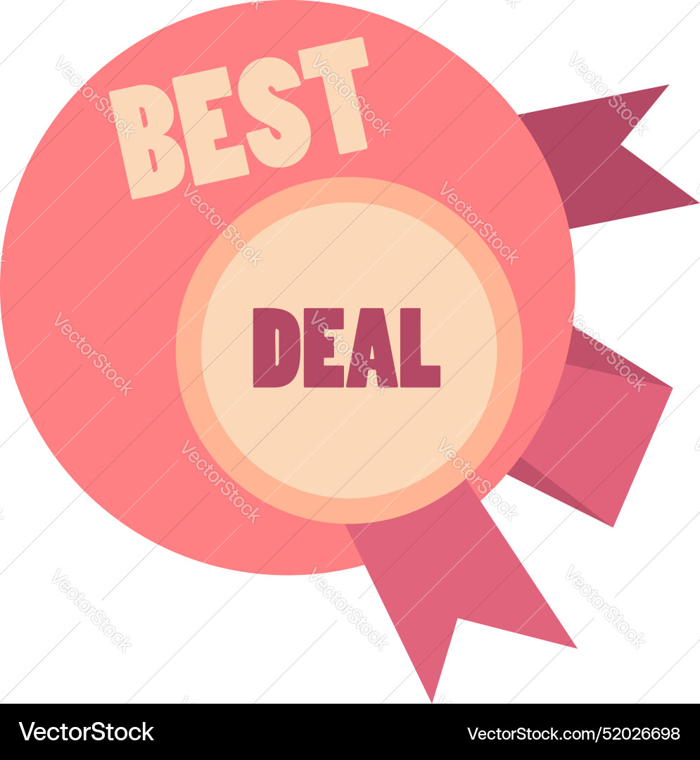 Pink badge with best deal Royalty Free Vector Image