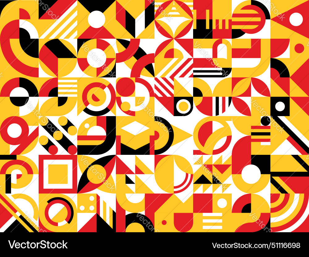 Yellow red and black abstract geometric pattern Vector Image