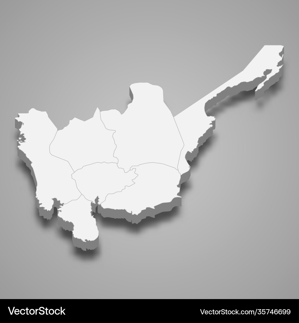 3d isometric map central luzon is a region Vector Image