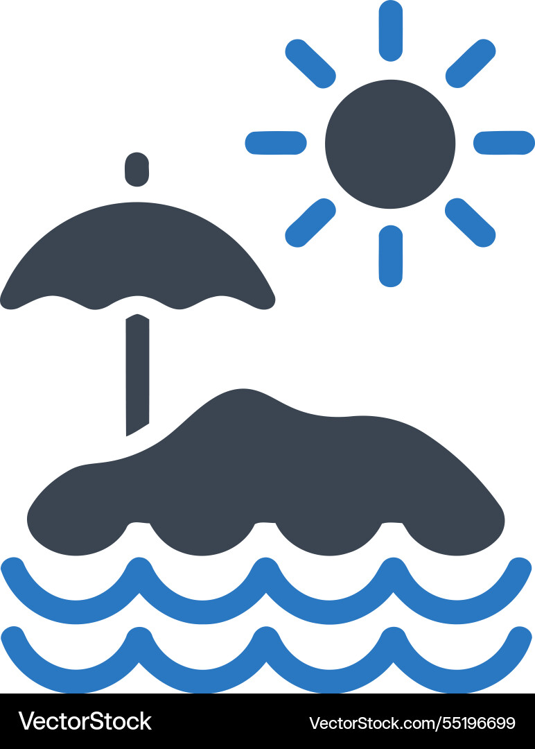 Beach vacation icon Royalty Free Vector Image - VectorStock