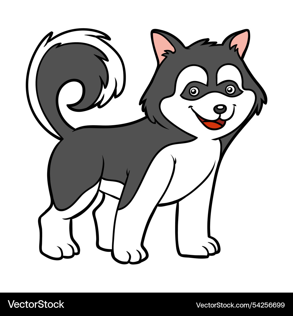 Cartoon for children husky Royalty Free Vector Image