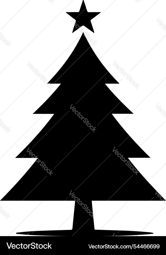 Christmas pir tree silhouette Royalty Free Vector Image