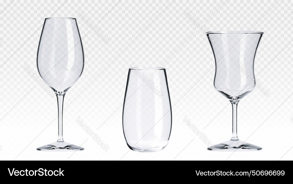 Empty transparent cocktail glass Royalty Free Vector Image