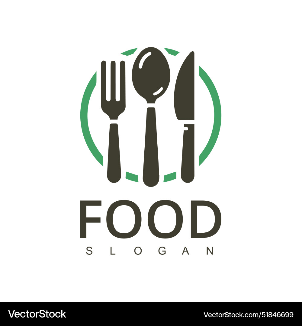 Food logo icon and label for design menu Vector Image