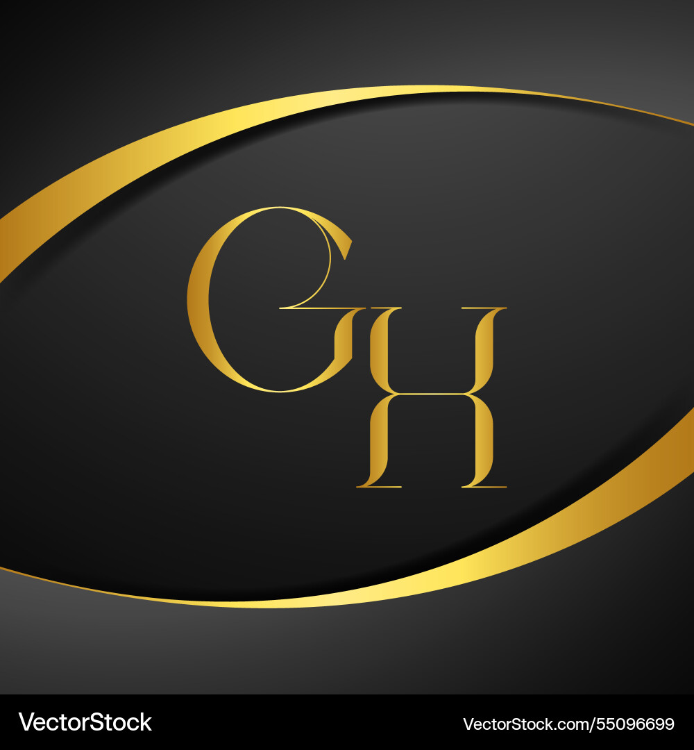 Gh luxury letter logo Royalty Free Vector Image