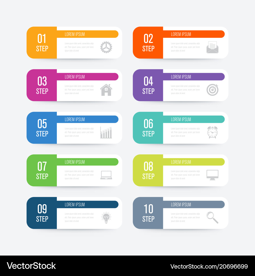 Infographics 10 options Royalty Free Vector Image