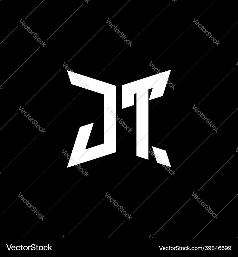 Jt logo monogram geometric shape style Royalty Free Vector