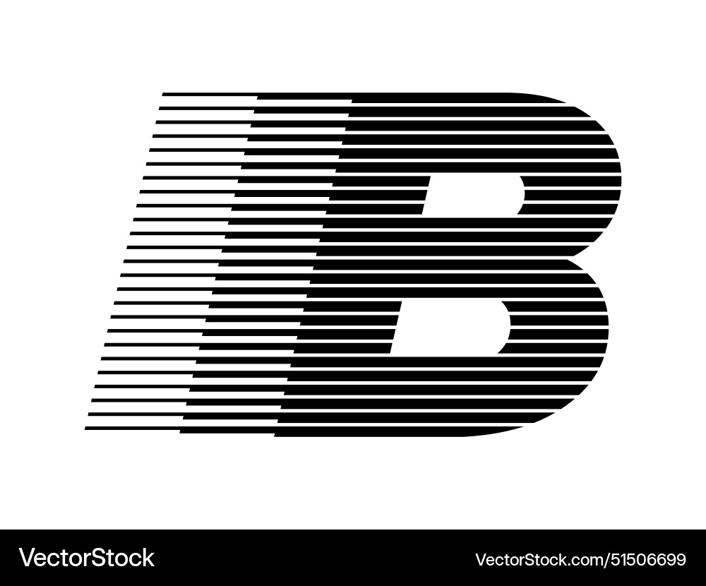 Letter b abstract stripes line logo Royalty Free Vector