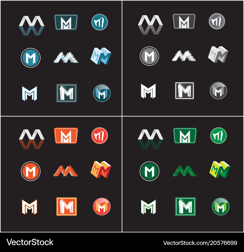 M logo collection Royalty Free Vector Image - VectorStock