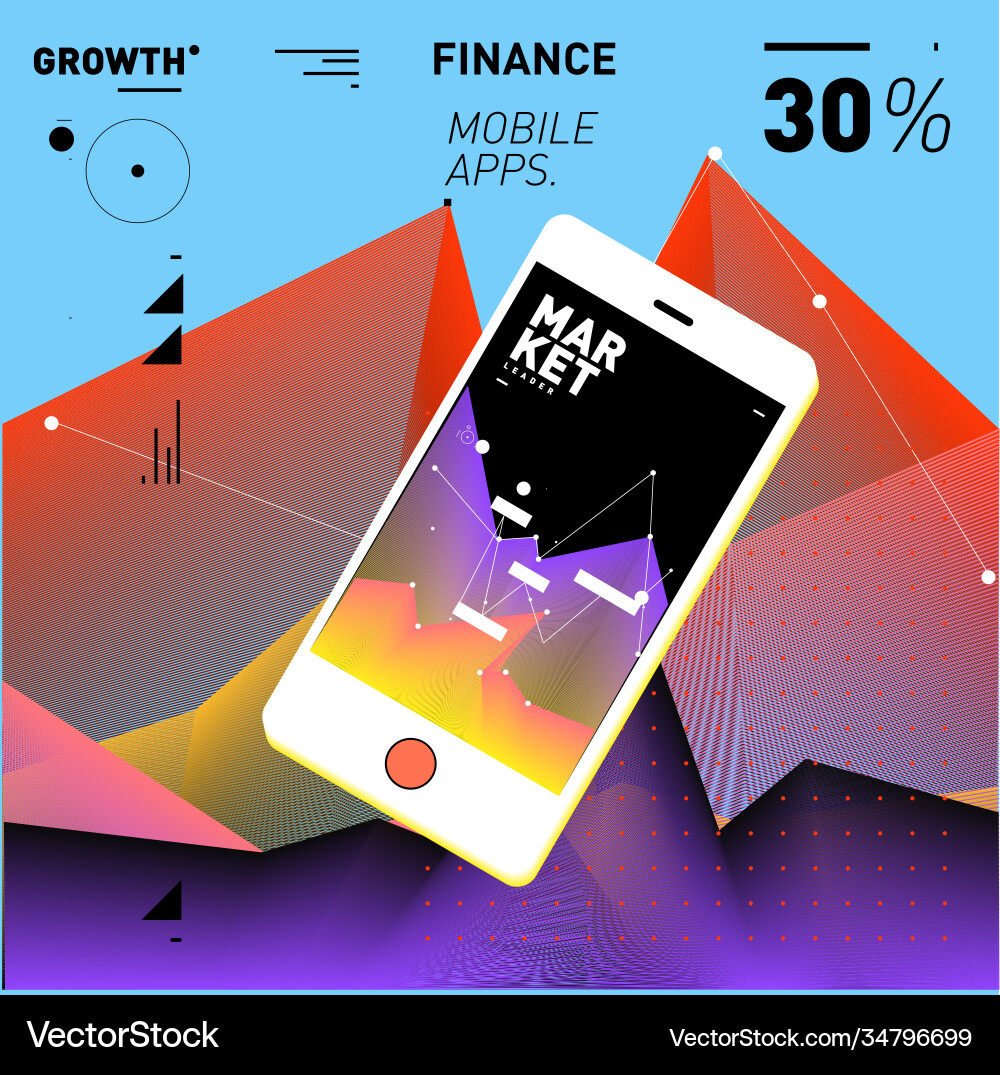 Mobile apps digital marketing smart phone Vector Image