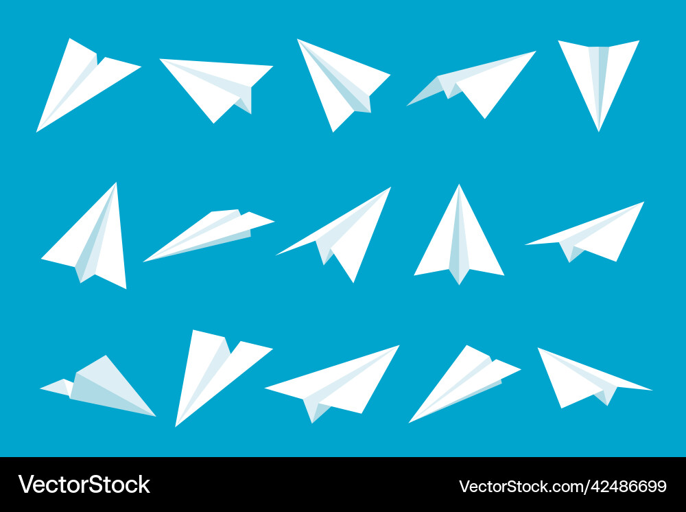 Realistic handmade paper planes collection Vector Image