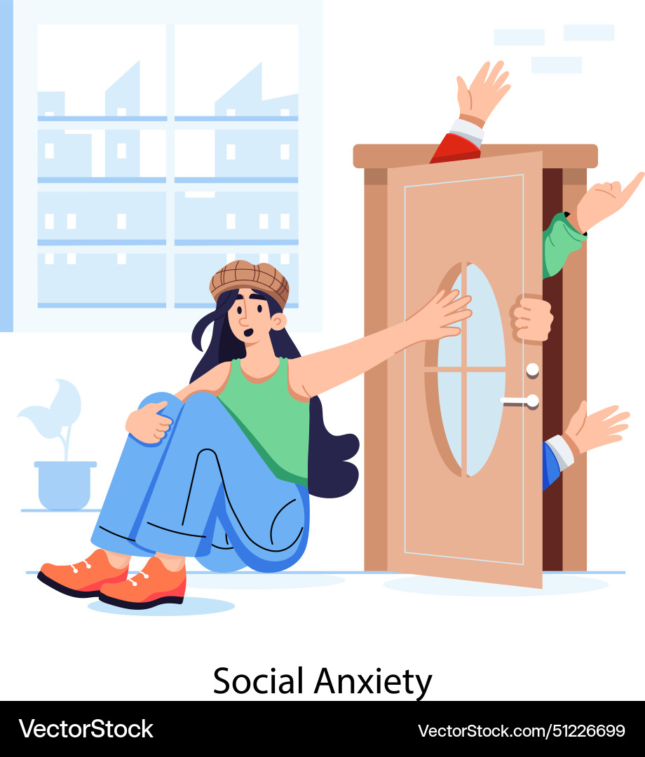Social anxiety Royalty Free Vector Image - VectorStock